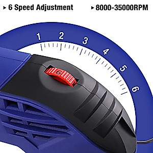 WORKPRO Rotary Tool Kit, 6 Variable Speed, Engraver, Sander, and Polisher with 141Pcs Accessories - Perfect for Grinding, Cutting, Wood Carving, Sanding, and Engraving
