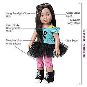 Adora Fun, Amazing Sweet Girls - Emma! 18” Amazon Exclusive Play Doll in Soft Vinyl, Perfect Dressing and Styling Outfit Changeable with Other Amazing Girl Dolls
