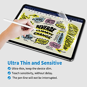 2 PACK Paper Screen Protector for iPad Air 5th/4th Generation, iPad Pro 11 inch (2022/2021/2020/2018), Matte PET Film for iPad Air 5/4(10.9"), Write and Draw Like on Paper, Anti-Glare Screen Protector