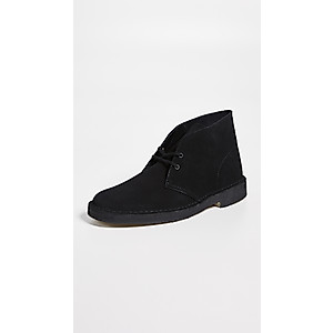 Clarks mens Desert Chukka Boot, Black Suede, 11.5 US