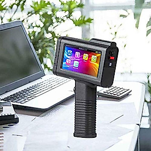 OLYBSJET Handheld Inkjet Printer HH6105B2 with bt-2580P Black & LED Touch Screen for Code Variable Data QR Logo Serial on Multi Surface,Expiration Date Printer (Support 17 Languages) (0.5inch/B2)