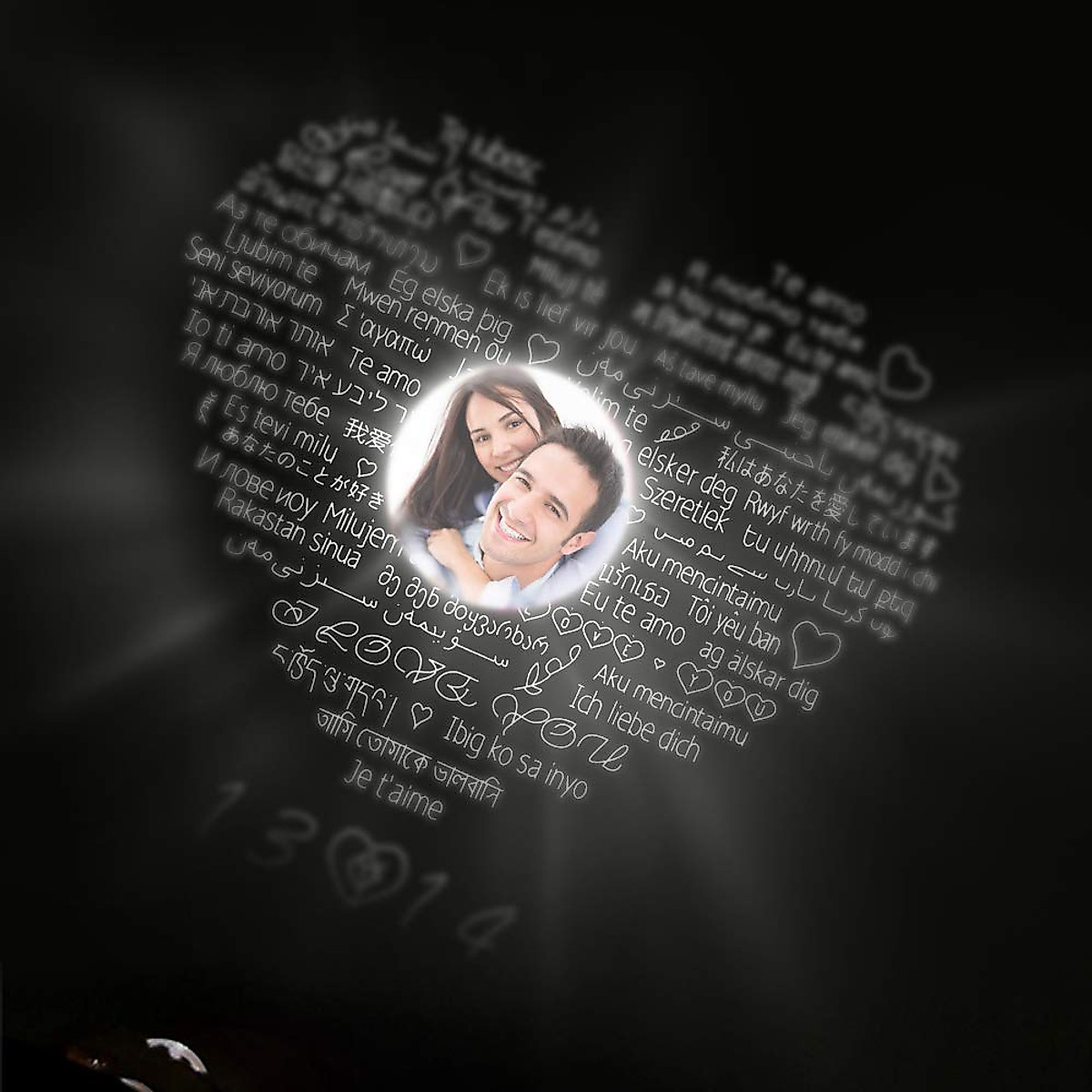 Custom Photo Projection Necklace Gift for Her - Sterling Silver Personalized Photo Picture Necklace Gift for Wife Mom Girlfriend - Love Necklace Anniversary Wedding Gift