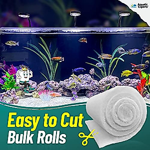 Aquatic Experts Aquarium Filter Pad, FilterFirst Aquarium Filter Media Roll for Crystal Clear Water - Filter Floss for Fish Tank Filters, 12 by 72 by ⅜ Inch to ½ Inch Thick