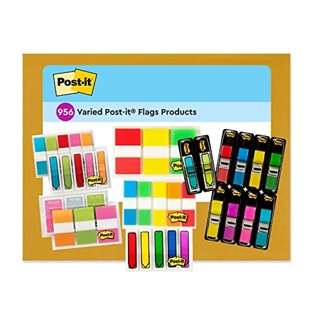 Post-it Flags and Tabs Value Pack, Ultimate Business and Study Pack, 956 Various Flags for Organization (683-AVP-SIOC)