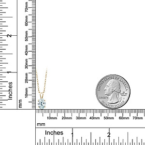 Gem Stone King 14K Yellow Gold Sky Blue Aquamarine Pendant (0.72 Cttw, Gemstone Birthstone, Oval 7X5MM, With 18 Inch Chain)