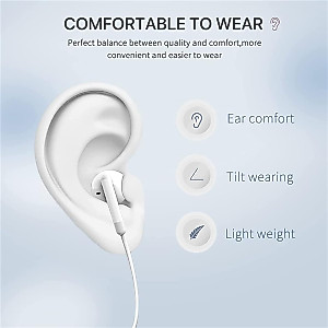 UYHKVXF 2 Packs-Apple Earbuds for iPhone Headphones Wired Lightning Earphones Built-in Microphone & Volume Control Headsets Compatible with iPhone 14/13/12/11/XR/XS/X/8/7/SE/Pro/Pro Max (White)