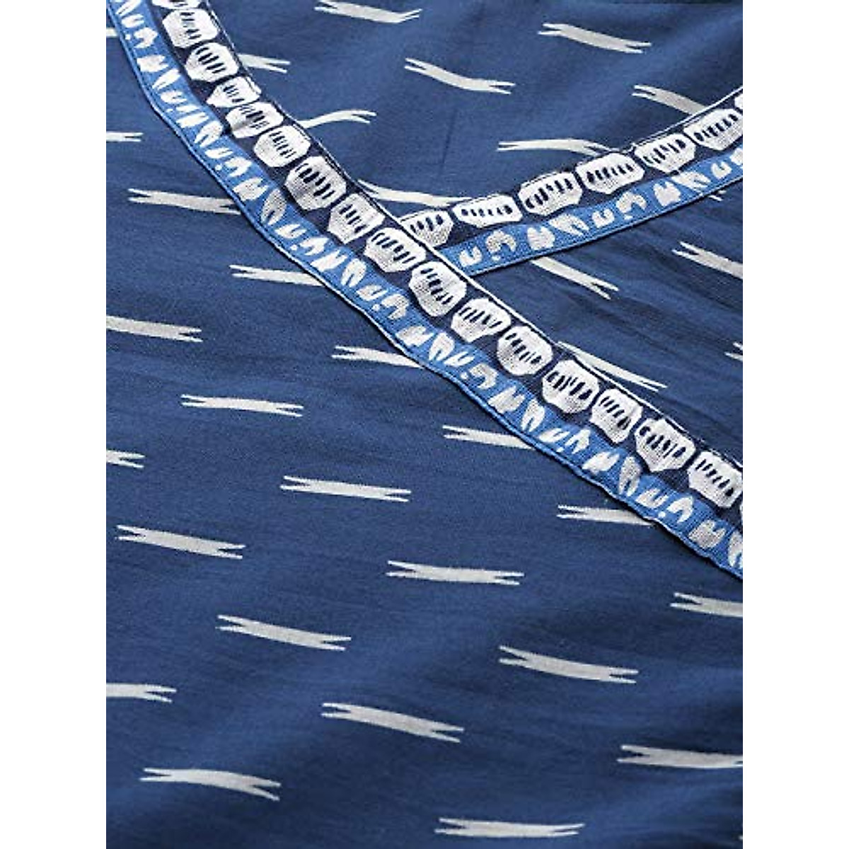 Yash Gallery Cotton Slub Ikat Printed Anarkali Kurtis for Women (Black)