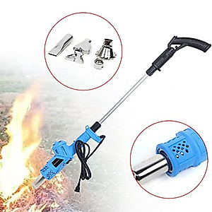 BJTDLLX Electric Weed Burner with 5 Nozzles, 2000W Compact Weed Burner Garden Hot Air Weed Killer Burner Heat G-un Strong Weed Killer Tool for Garden Weed Torch Maximum Temperature 650°C
