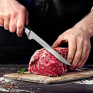 SunDiao Premium Boning Knife with Sheath & Pocket Knife Sharpener 6 Inch High Carbon Stainless Steel Japanese Fillet Knife Professional Trimming Knife for Meat, Fish, Deboning
