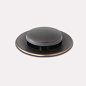 Oil Rubbed Bronze Pop Up Drain, Bathroom Vessel Lavatory Vanity Faucet Sink Drain Stopper, ORB Without Overflow