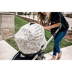 Baby Car Seat Cover Canopy and Nursing Cover Multi-Use Stretchy 5 in 1 Gift "Alta" by Copper Pearl