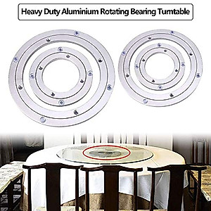 Heavy Duty Aluminium Alloy Rotating Bearing Turntable Round Dining Table Smooth Swivel Plate (Size:6Inch)
