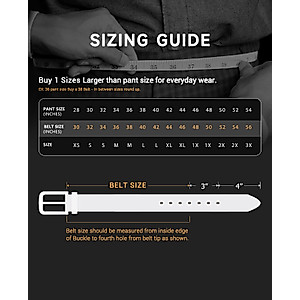 Buffway Mens Belt Full Grain Genuine Leather Belts for Men Casual Jeans or Dress with Gift Box 1 3/8”Wide Size 38” - Black