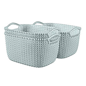 Curver Basket Knit Rectangular 19L in Blue, 19 Litre