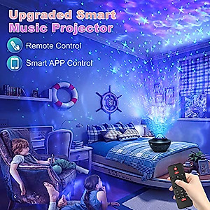 Aureday Star Projector, Galaxy Night Light Projector for Bedroom with APP/Remote Control, Starry Light Projector with Bluetooth Speaker for Baby Kids Adults Gaming Room/Decoration/Birthday/Party