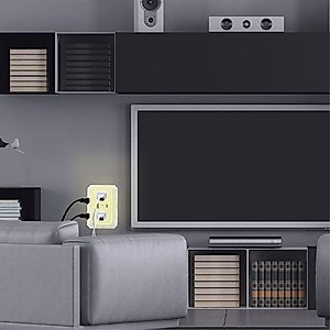 Tech2 Multi Plug Surge Protector with Night Light, 6 Outlets & 2 USB Ports A and USB C 2.4A Total, ETL Certified Adapter for Home, School, or Office