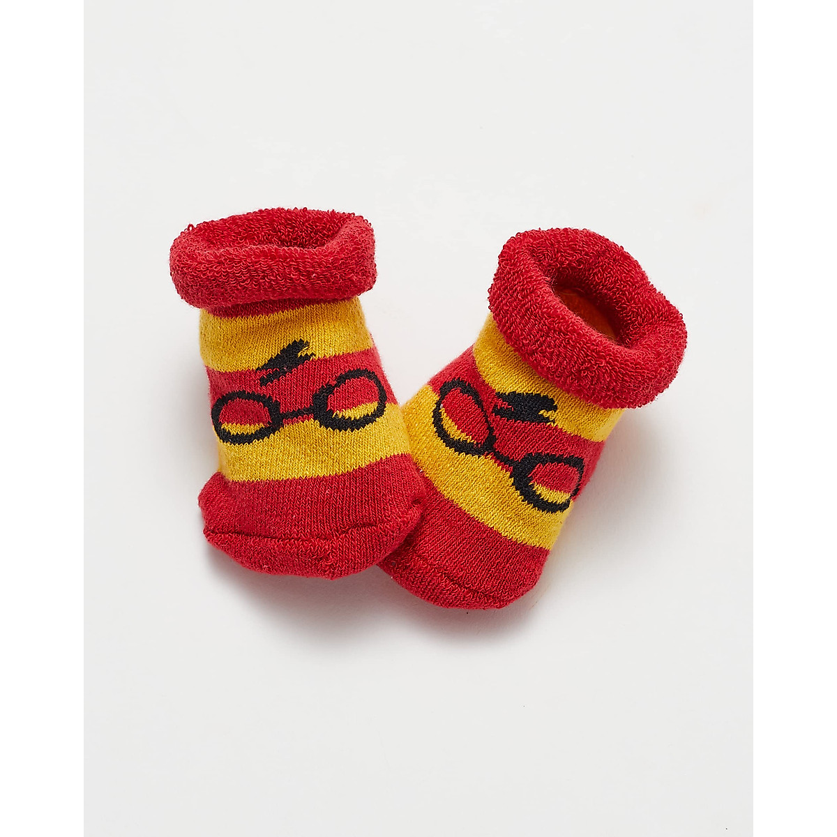 Harry Potter Baby Boys Blanket, Hat, and Socks Set Baby Plush Polar Fleece Blanket 35x35 Baby Gifts (Red/Yellow/Grey, 0-12 Months)