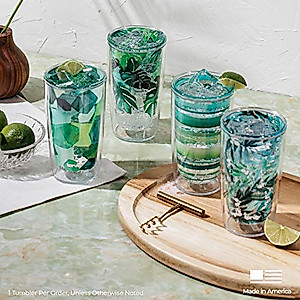 Tervis Kelly Ventura Crystal True Blue Collection Made in USA Double Walled Insulated Tumbler Travel Cup Keeps Drinks Cold & Hot, 16oz 4pk, Assorted