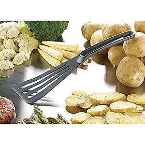 Matfer Bourgeat Exoglass Pelton Slotted Spatula, Gray, Professional Fish Turner Safe for Nonstick Pans