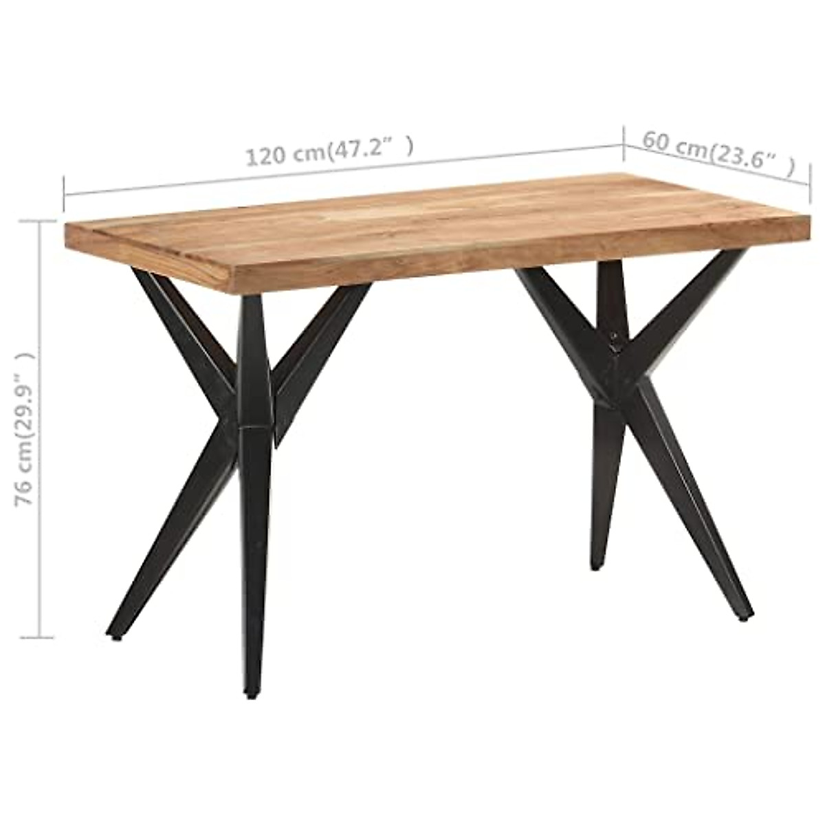 ULUYYUC Dining Table 47.2"x23.6"x29.9" Solid Acacia Wood,Office Desks Party Table Kitchen Tables Kitchen Furniture Outdoor Table for Living Room, Kitchen, Backyard, Wedding,Office
