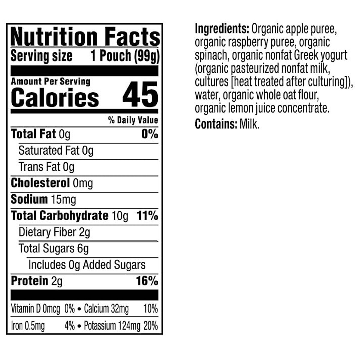 Plum Organics | Stage 2 | Organic Baby Food Meals [6+ Months] | Apple, Raspberry, Spinach & Greek Yogurt | 3.5 Ounce Pouch (Pack Of 6) Packaging May Vary