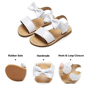 Felix & Flora Toddler Girl White Sandals Size 10 - Easter Flower Girl Dress Shoes Open Toe Little Kid Summer Flats