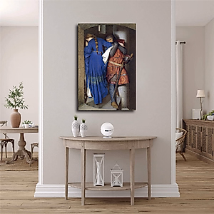 EsaSam The Meeting On The Turret Stairs By Frederic William Burton Picture Canvas Art Poster And Wall Art Picture Print Modern Family Bedroom Decor Posters (No Framed,24×36inch)