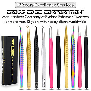 My Lash Tools Eyelash Extension Curved Degree Tweezers for Isolation Lash Extensions 14cm, Best for Individual Isolation & Classic Lashes Japanese Stainless Steel Eyelash Twisers (Matte Black)
