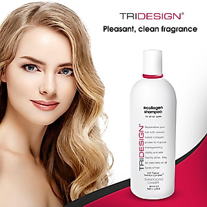 TRI Design Ecollogen Shampoo - Hair Shampoo For Natural Hair - Moisturizing Shampoo, Hydrating Shampoo- Gentle Hair Products, Thickening Shampoo, Volumizing Shampoo - Liter (33.8 oz.)