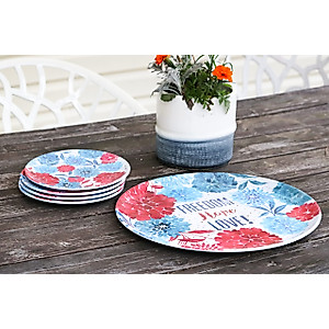 C&F Home Freedom Hope Love Round Platter 4Th Of July Patriotic Usa Independence Day Memorial Day Americana Liberty 14" x 14" x 0.59" Red