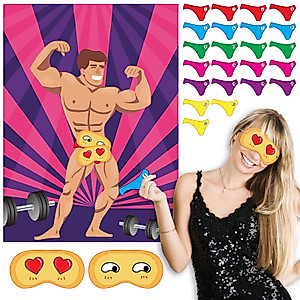 ASTARON Pin The Pants Party Games Bridal Shower Games Large Poster 24 Player Stickers Party Games Girls Night Party Games