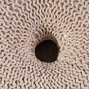 Christopher Knight Home Truda Knitted Cotton Donut Pouf, Dark Grey