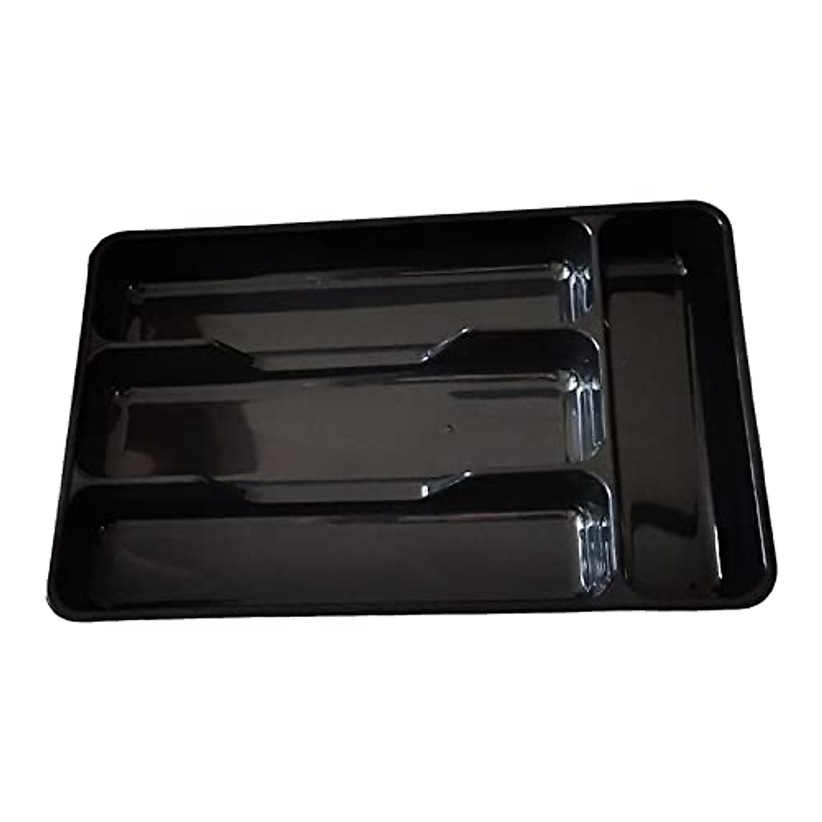 Gralara Cutlery Tray Multi Use Accessories Save Space Tools with 4 Grids Storage Durable for Stationery Spoon Tableware Silverware Office , Black