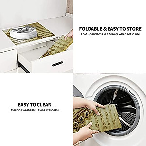 Flute Music Printed Drying Mat For Kitchen Ultra Absorbent Microfiber Dishes Drainer Mats Non-Slip Silicone Quick Dry Pad - 18 X 16inch