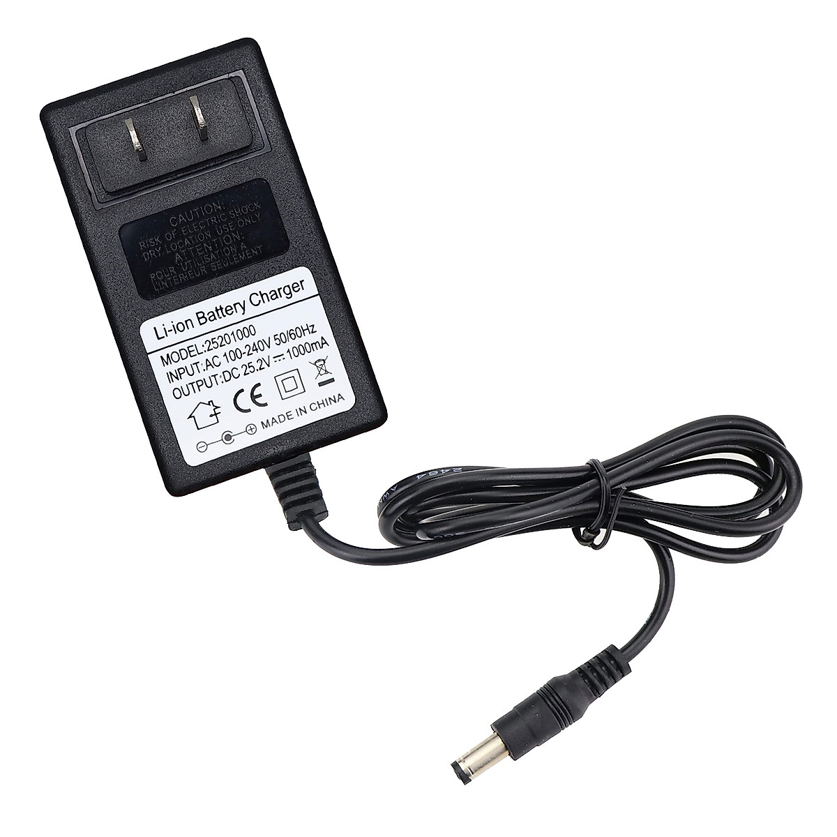 Zingpaw AC to DC 25.2V 1A Wall Charger Adapter Power Supplier for Household Electronics Electric Massage Battery Headlights Toy Cars with 5.5mm x 2.5mm Tip & 8 Replaceable Tips