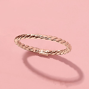 Ross-Simons 18kt Rose Gold Roped Ring. Size 6