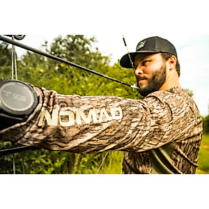Nomad Mens Pursuit Long Sleeve Shirt | Hunting Shirt W/Sun Protection, Mossy Oak Bottomland, X-Large