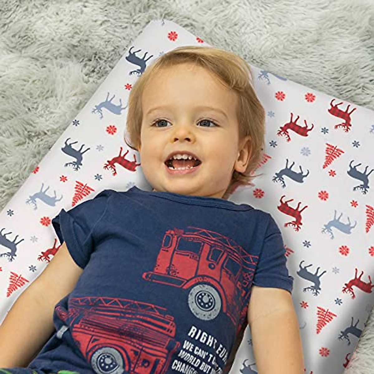 ALVABABY Christmas Gift Stretchy Jersey Changing Pad Covers 2 Pack Bassinet Sheet Soft and Light Baby Cradle Mattress for Boys and Girls 2CZE08