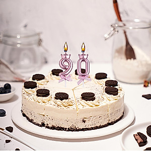 VSHILI 90th Birthday Candles, Rose Gold 90 Year Old Number Birthday Candles for Men Women, Happy Birthday Party Cake Topper Decoration Gifts for 90th Wedding Anniversary Celebration