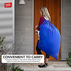 Pack of 3 Heavy Duty Travel Laundry bag blue XL (30 * 40) with straps, Nylon Material, Locking Drawstring, Durable and washable, Extra large bag, Rip and Tear Resistant,Mesh bag dirty Cloth Organizer