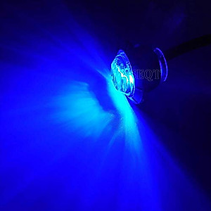 PSEQT 3/4" LED Rock Lights Round Underglow Wheel Fender Side Marker Clearance Lights with Bullet Grommets Waterproof for Trailer Golf Cart Offroad Wrangler Truck RV UTV ATV (Blue, 10Pcs)