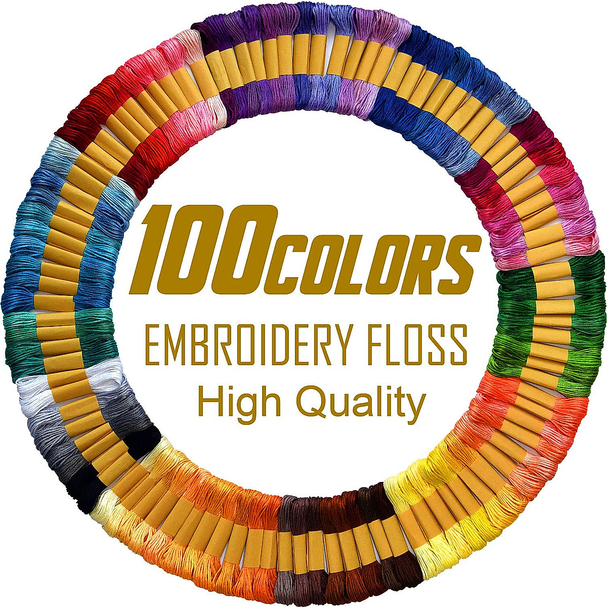 100 Skeins Per Pack -Embroidery Floss - Cross Stitch Threads - Friendship Bracelets Floss - Crafts Floss