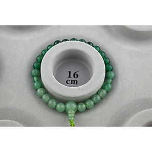 京都あさひ屋 Green Aventurine Quartz Indian Jade Gradation Stone Bracelet Women Men elastic bangle Kyoto mala beads (Rosary)