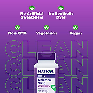 Natrol Fast Dissolve Melatonin 10 mg, Dietary Supplement for Restful Sleep, Fast-Dissolve Tablets for Adults, 60 Citrus-Flavored Melatonin Tablets, 60 Day Supply