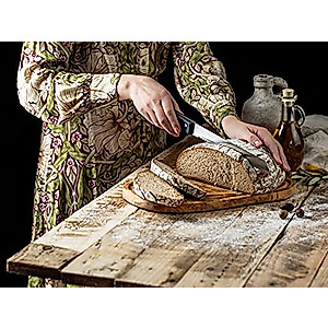 SOLTAKO Olive Wood Cutting Steak Board, Large Cheese Board, Hand Made Serving Platter, Wooden Charcuterie Board, Rustic Chopping Board with Juice Groove