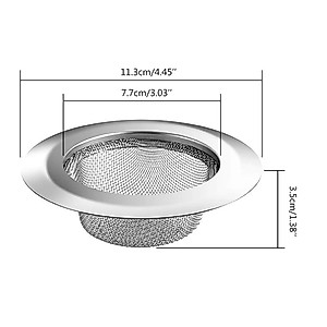 caralin Kitchen Sink Strainer Drain Hair Catcher Bath Stopper Plug Sewer Filter with Lid 410 Stainless Steel