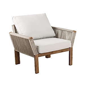 SEI Furniture Brendina Outdoor Armchair, Natural, White