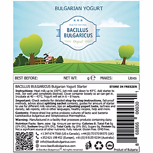 Bulgarian Yogurt Starter (Makes 40 Gal / 150 L)