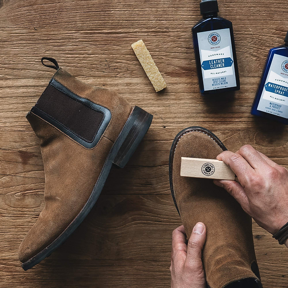 Suede Brush and Eraser - Suede Cleaner - Safe on Suede and Nubuck. Effectively Cleans and Restores Nap - Cobbler's Choice