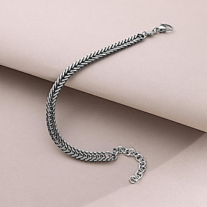 Galis Chain Bracelets For Men - Premium Stainless Steel Mens Bracelet, Silver Plated Non Tarnish Bracelet - This Snake Chain suits as Everyday Men's Bracelets is Stylish Gifts For Him 7.5"